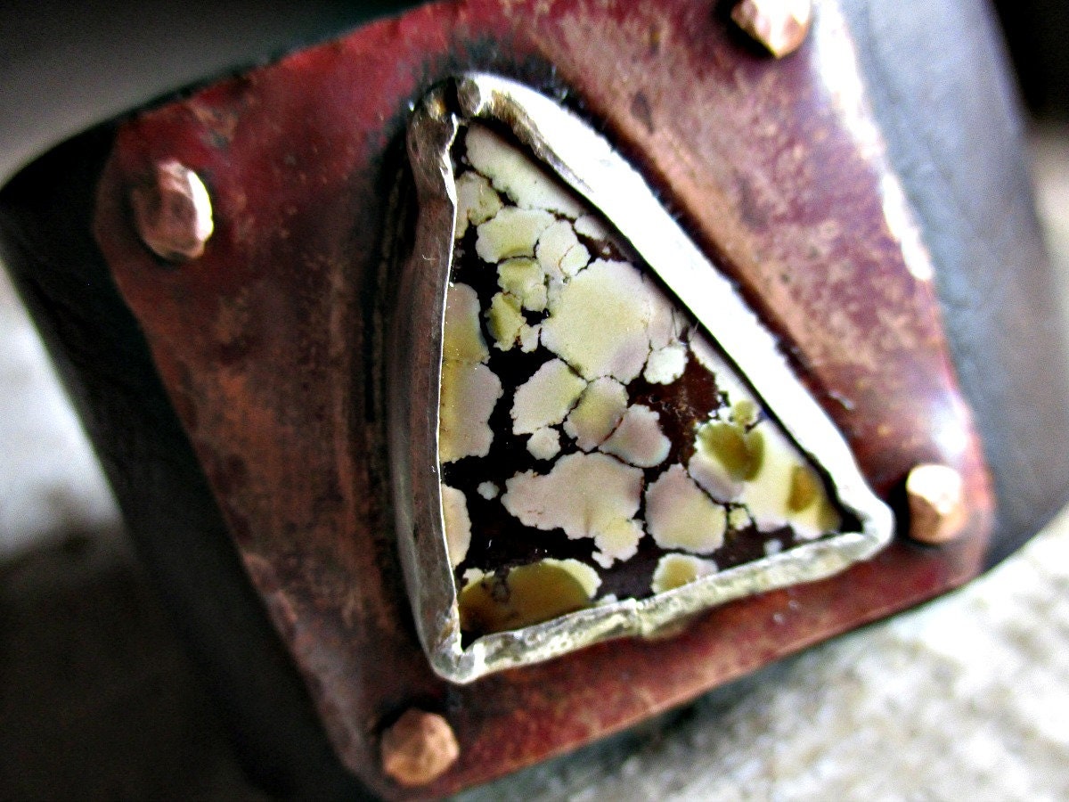 Red River Turquoise triangle stone cuff bracelet by Weathered Soul ...