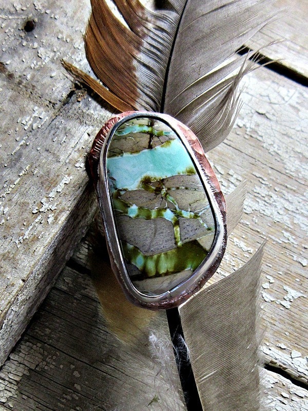 Australian Variquoise large statement ring by Weathered Soul Jewelry ...