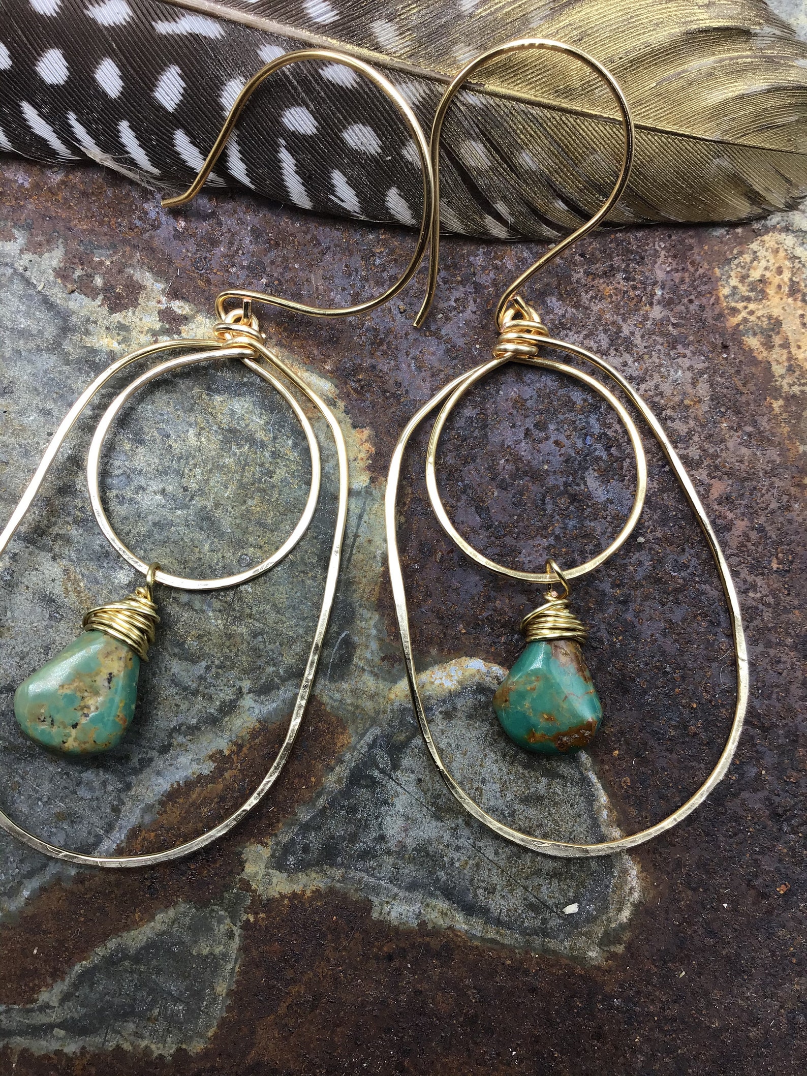 Double Trouble Large Hoops With Turquoise, Rustic Cowgirl, Urban Chic ...