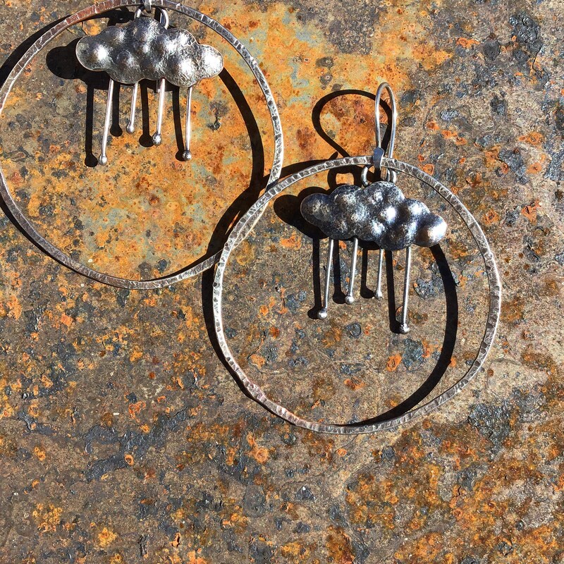 Rain Cloud Earrings - Etsy