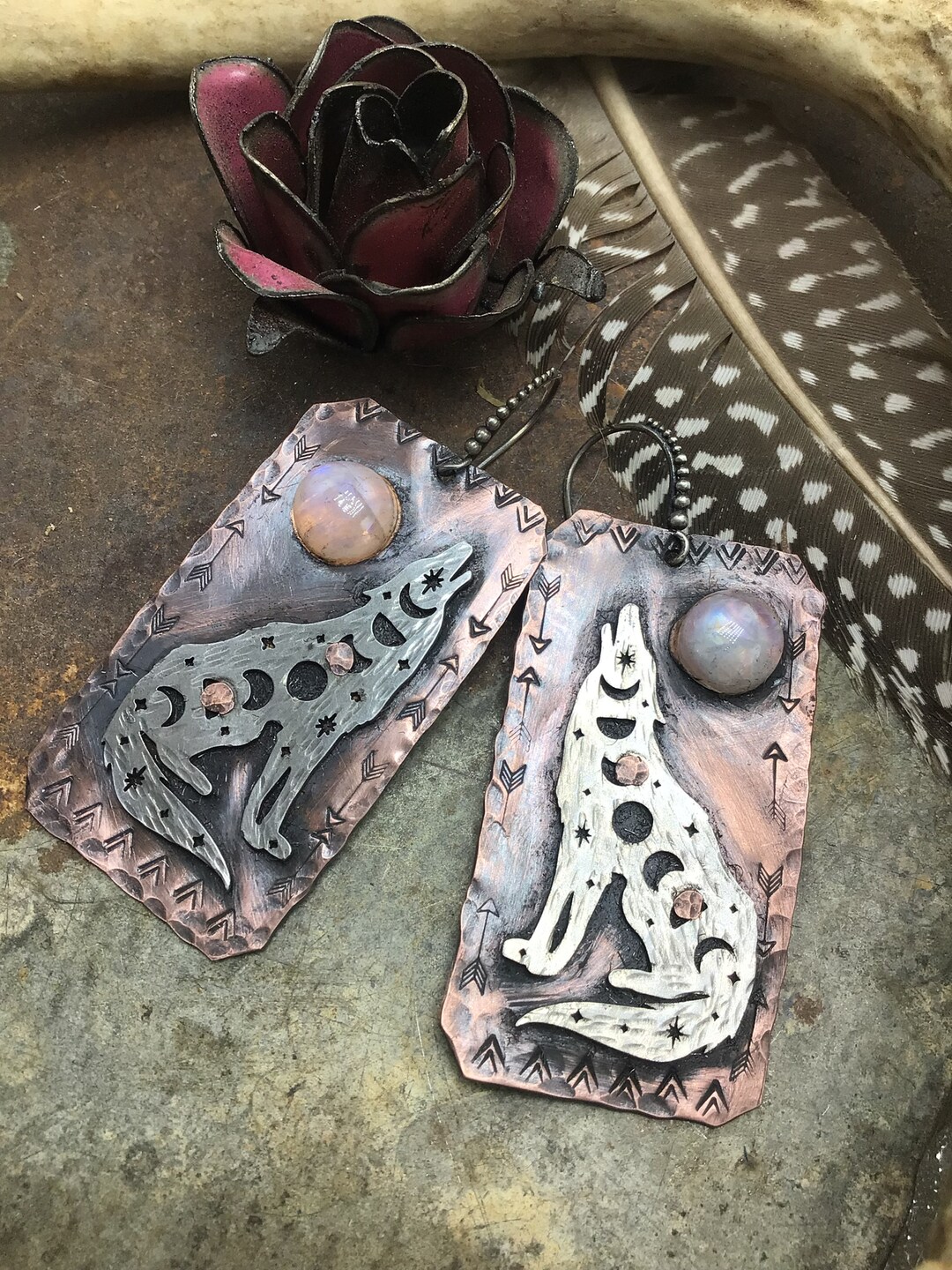 Lone Wolf Earrings by Weathered Soul, Moon, Wildlife Lover, Howling ...