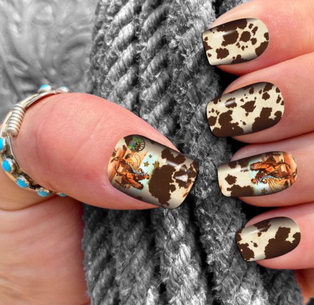 Retro Rodeo Nail Wraps, Real Nail Polish Stickers, Long Lasting,western ...