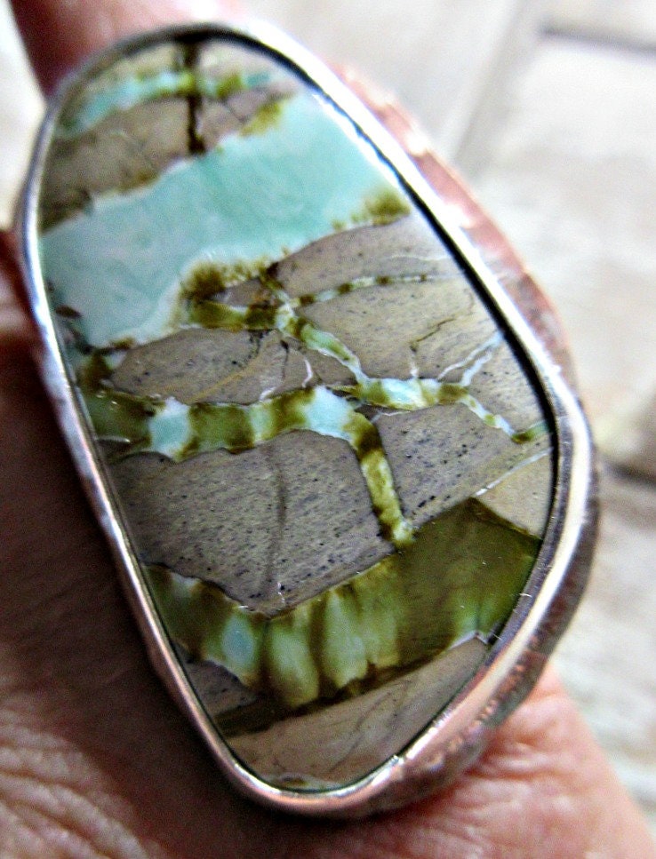 Australian Variquoise large statement ring by Weathered Soul Jewelry ...