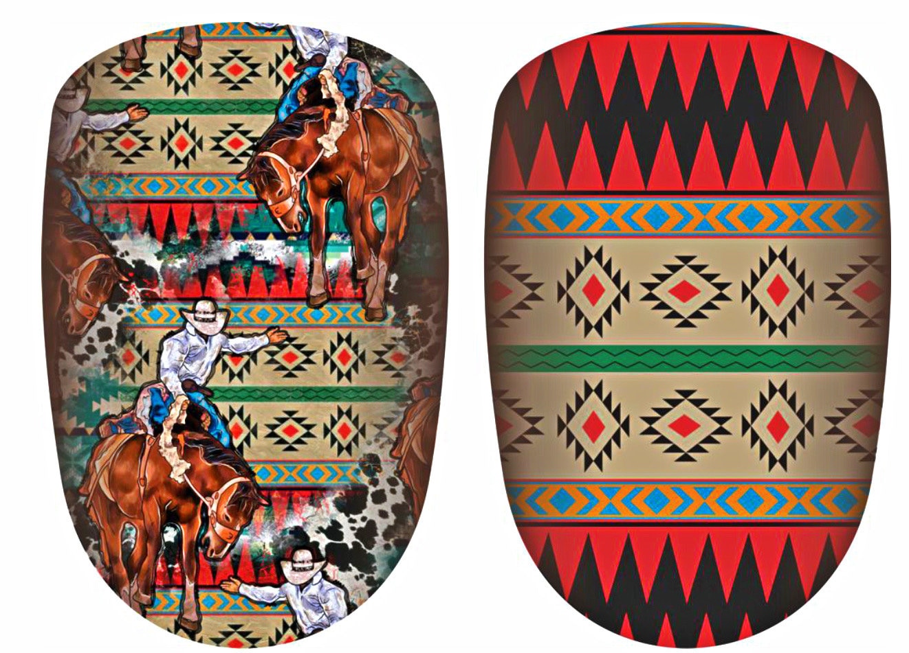 Retro rodeo nail wraps, real nail polish stickers, long lasting,western ...