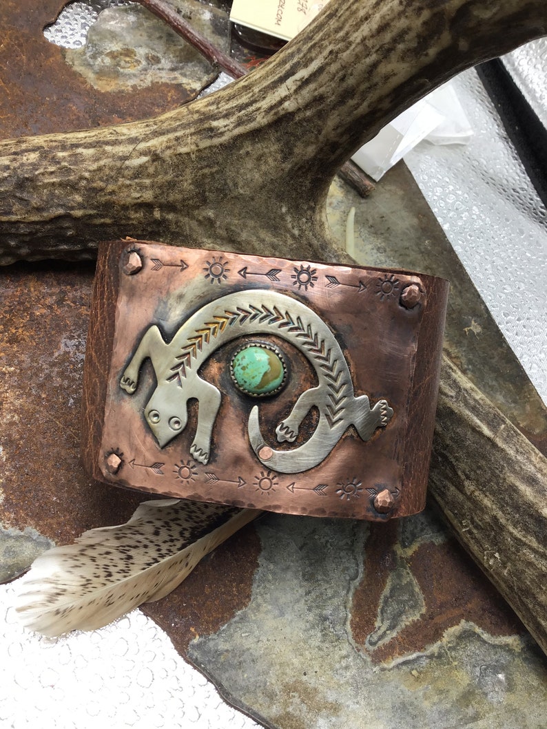 Gecko Lizard Cuff Bracelet by Weathered Soul Jewelry Artisan - Etsy