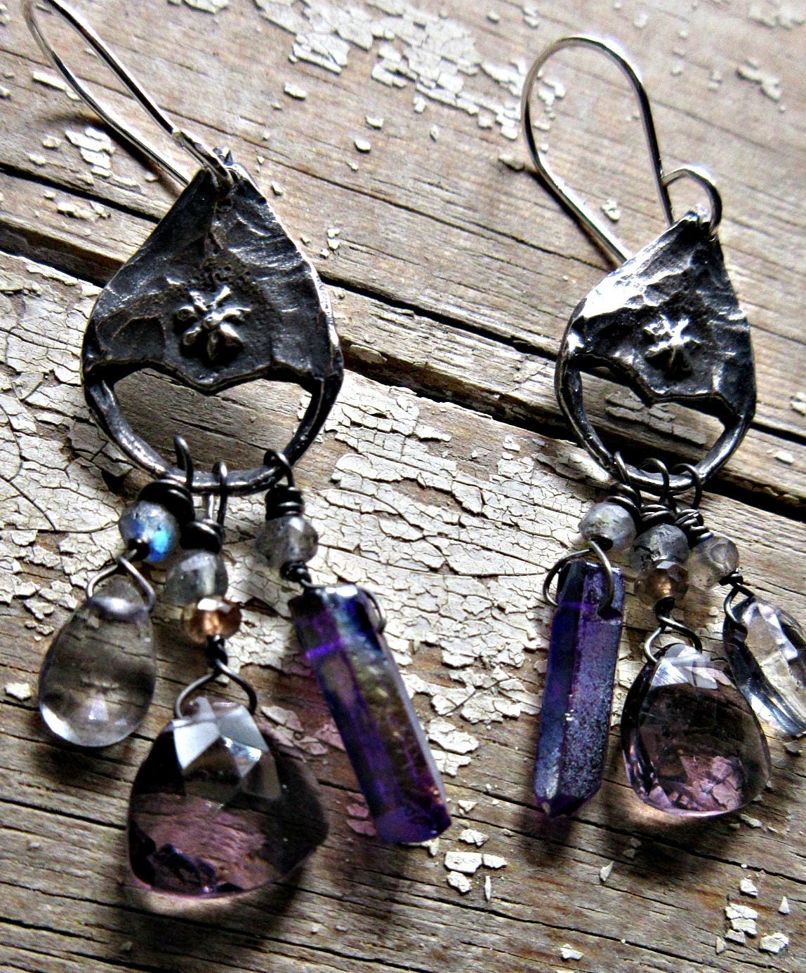 Purple Heaven earrings by Weathered Soul Jewelry, amethyst, quartz ...
