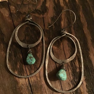 Double Trouble Large Hoops With Turquoise, Rustic Cowgirl, Urban Chic ...