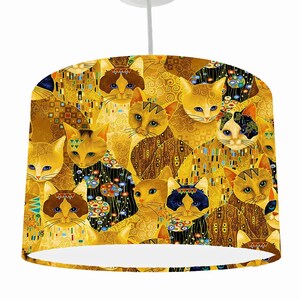 Golden Cat Lampshade, Statement Lampshade Ceiling Drum Light Shade ...