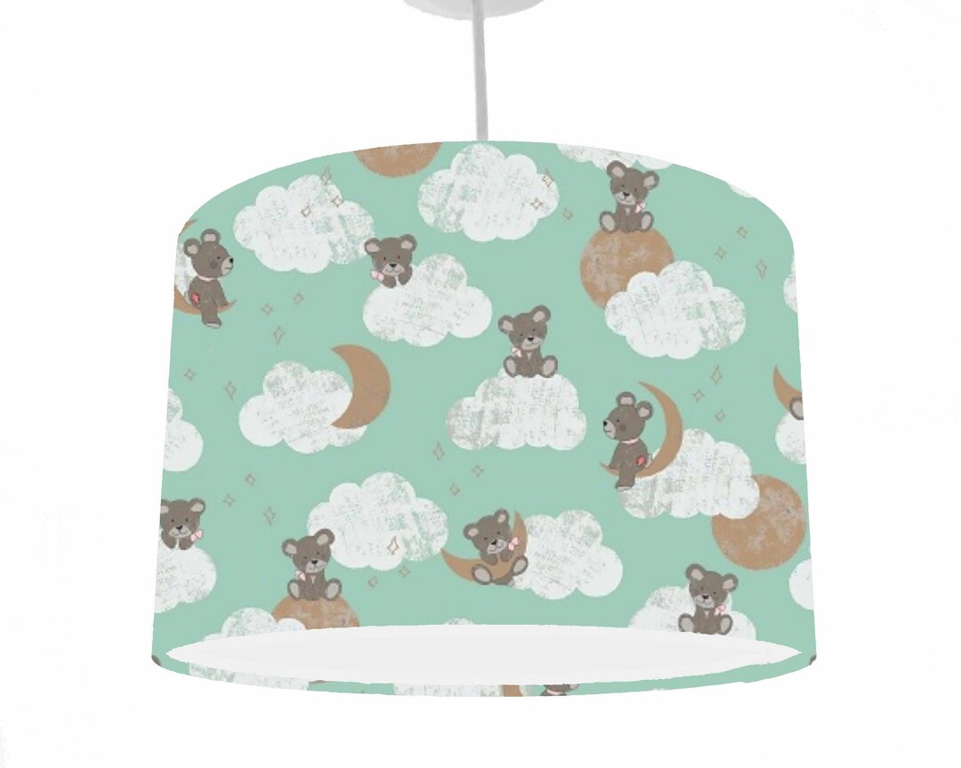 Sleep Tight Teddy Bear Lamp Shade Bear Nursery Decor Mint - Etsy