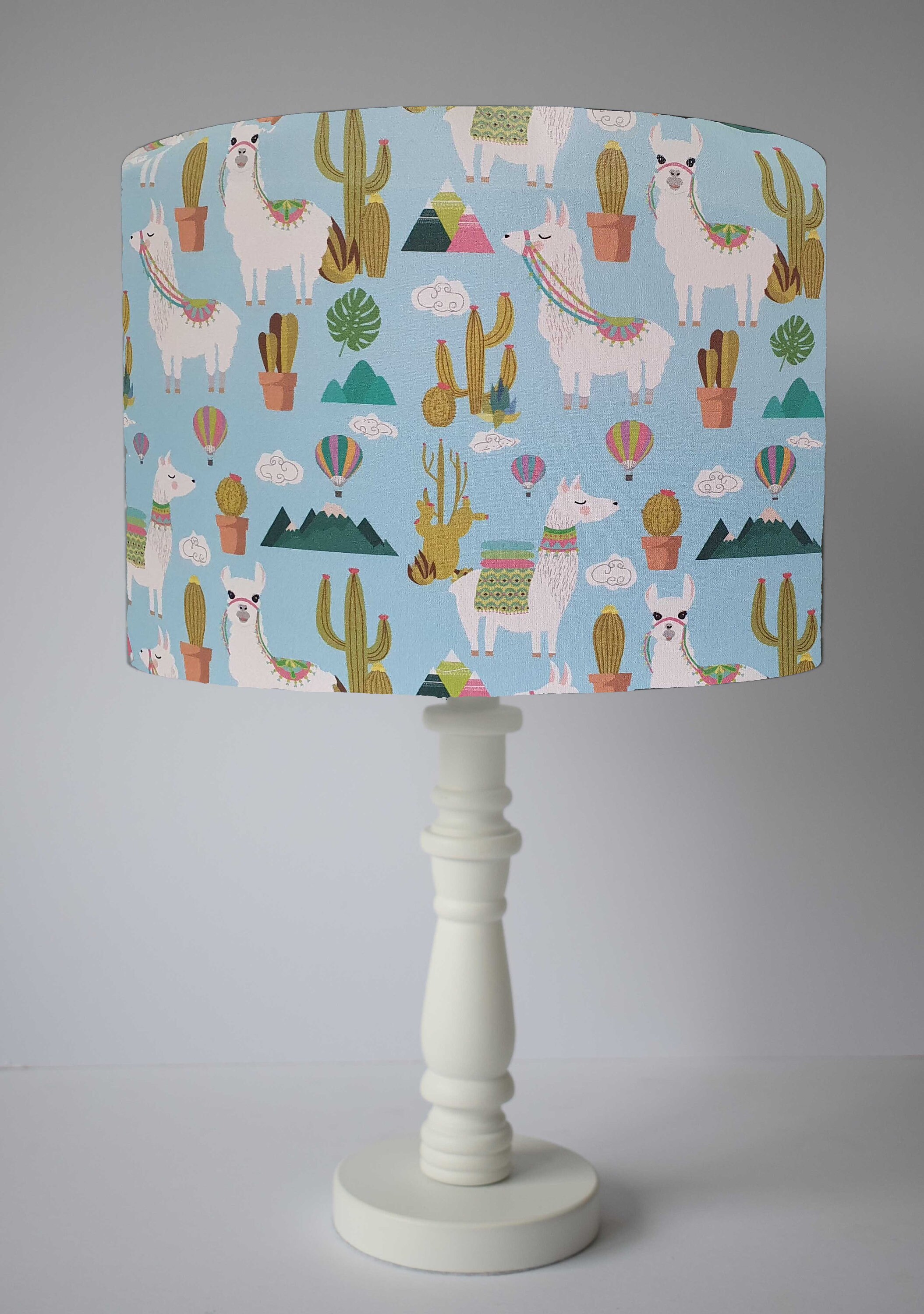 Llama Lamp Shade Blue Cactus And Llama Nursery Decor Llama | Etsy