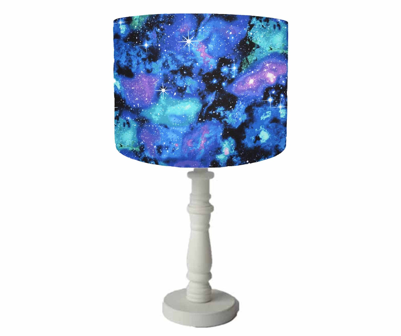 Galaxy and Stars Lampshade Blue Space Themed Bedroom Side | Etsy