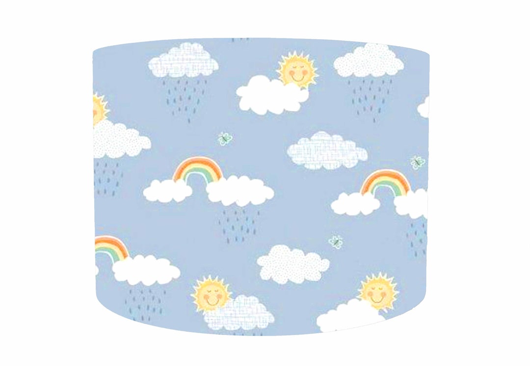 Rainbow and Cloud Lampshade Blue Nursery Room, Sunshine and Clouds ...