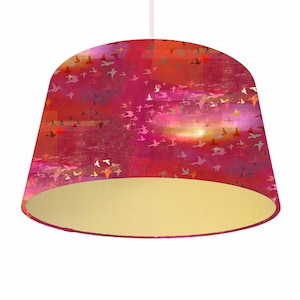 Sunset Lamp Shade Orange Decor, Bird Lampshade Red Sky Lampshade Red ...