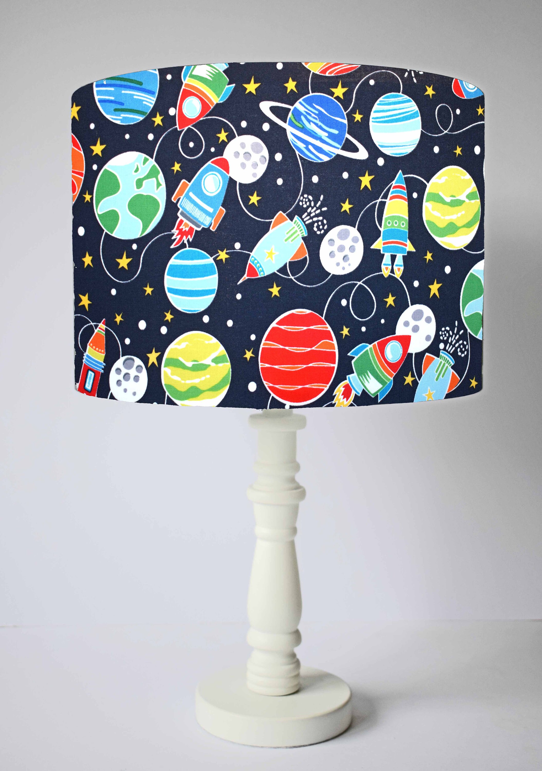 Space Rocket Lamp Shade Navy Blue Light Shade, Space Themed Nursery ...