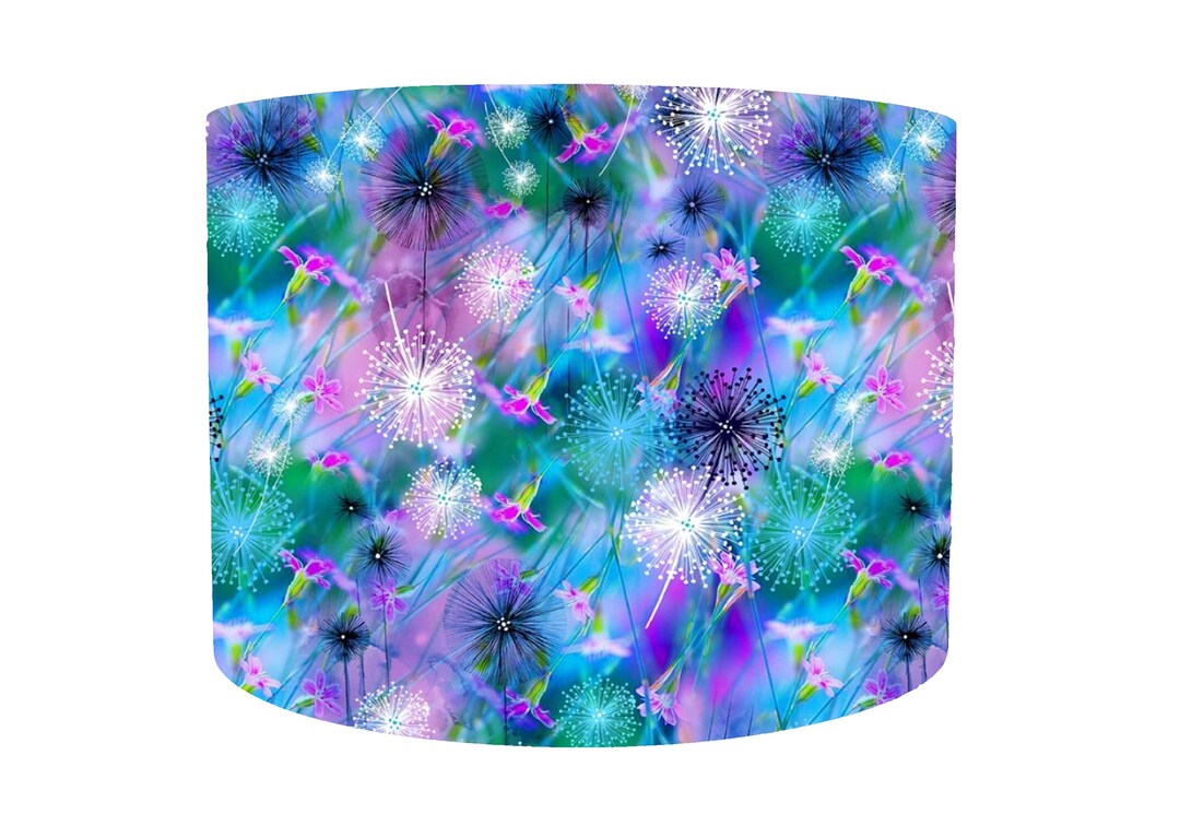 Dandelion Lamp Shade Drum Neon Flower Lampshade Bright - Etsy