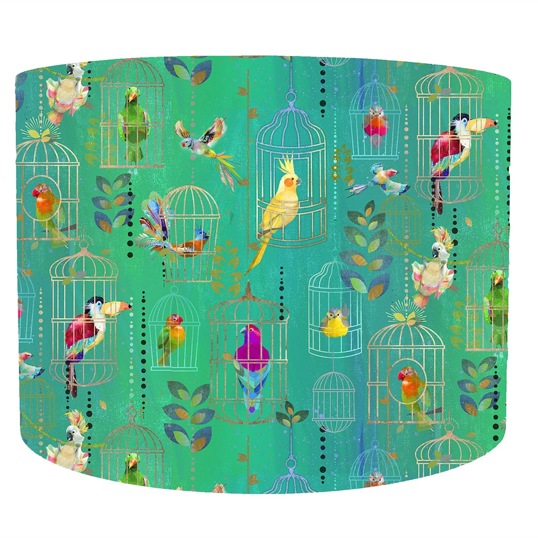 Tropical Bird Lamp Shade Green, Bird Lover Gift for Home Decor, Bird ...