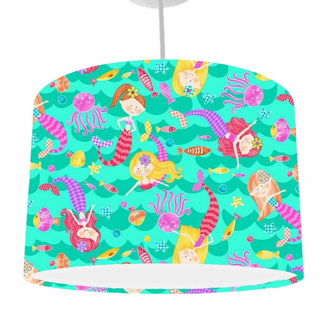 Mermaid Lampshade Girls Bedroom Decor Under the Sea Nursery - Etsy