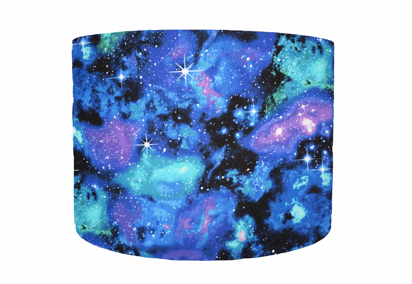 Galaxy and Stars Lampshade Blue, Space Themed Bedroom Side Table ...