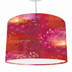 Sunset Lamp Shade Orange Decor, Bird Lampshade Red Sky Lampshade Red ...