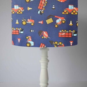 Transport Decor for Kids Lampshade, Construction Vehicles, Boys Bedroom ...