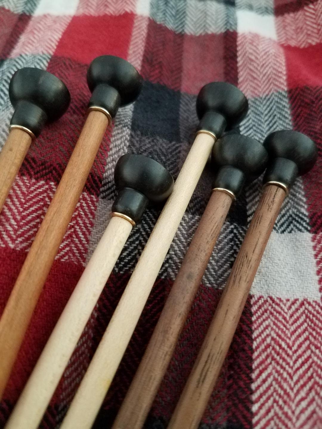 WALNUT JUMBO KNITTING Needles - 12" Long - Sizes 15, 17, 19, 35, and 50 ...