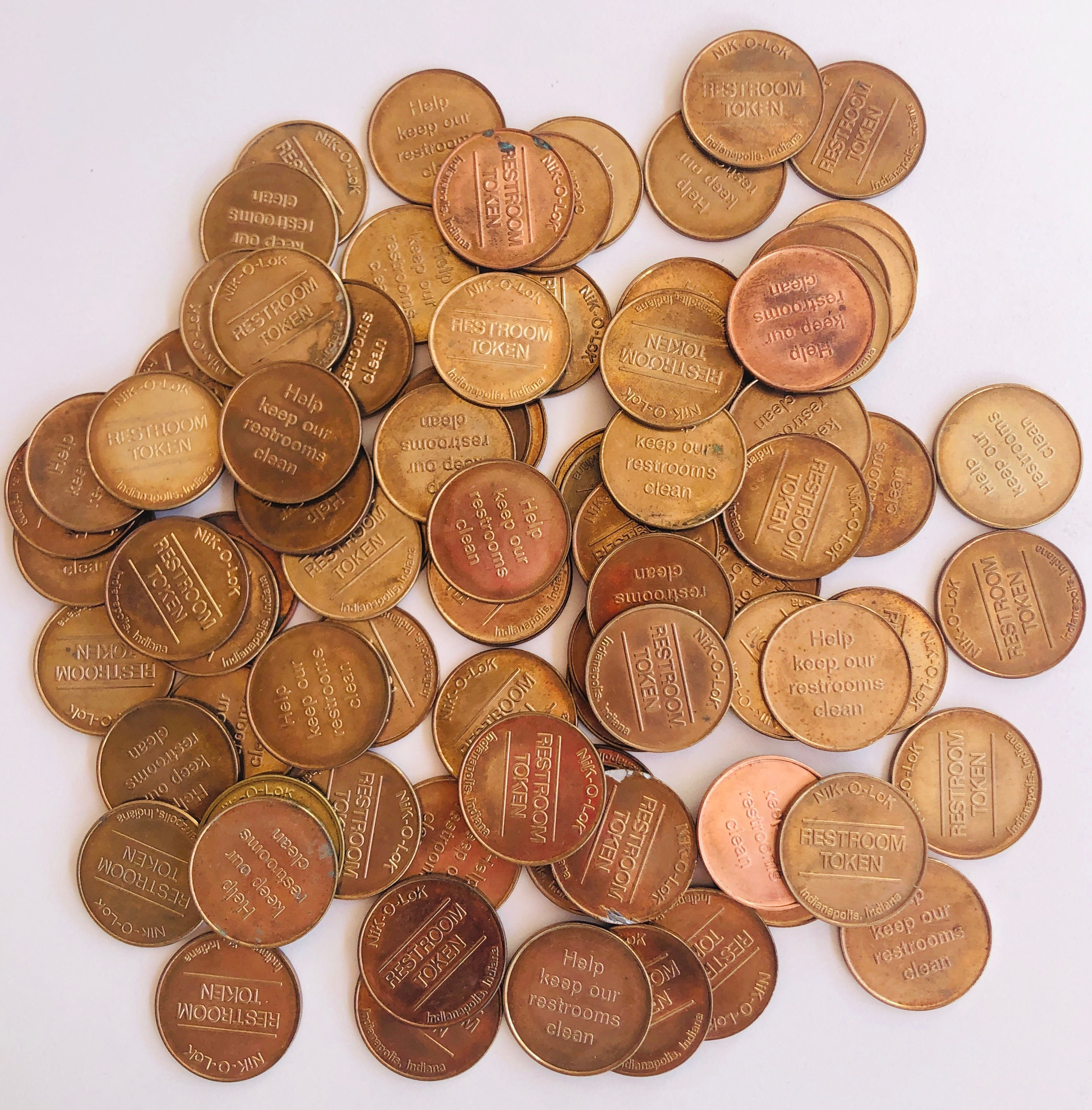 91 Various Tokens for Restroom, Miniature Golf, Air and Water/ Niko ...
