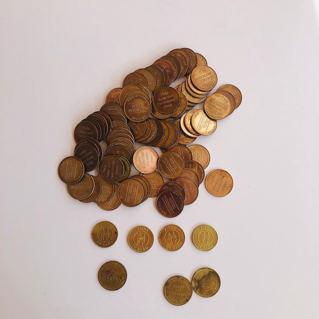 91 Various Tokens for Restroom, Miniature Golf, Air and Water/ Niko ...