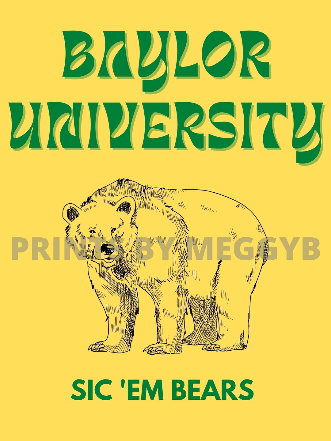 Baylor University Poster - Etsy