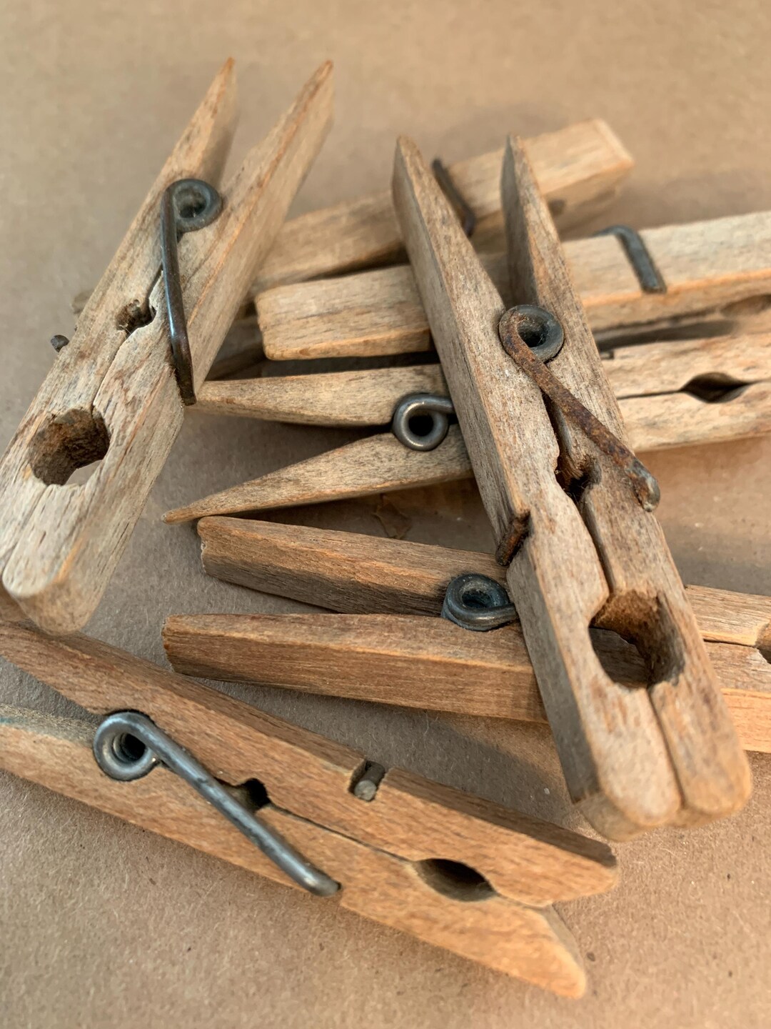 Vintage Clothespins - Wooden Spring Loaded - Approximately 2.75" Long ...