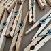 24 Vintage Wooden Spring Loaded Clothes Pins - Approximately 3" Long ...