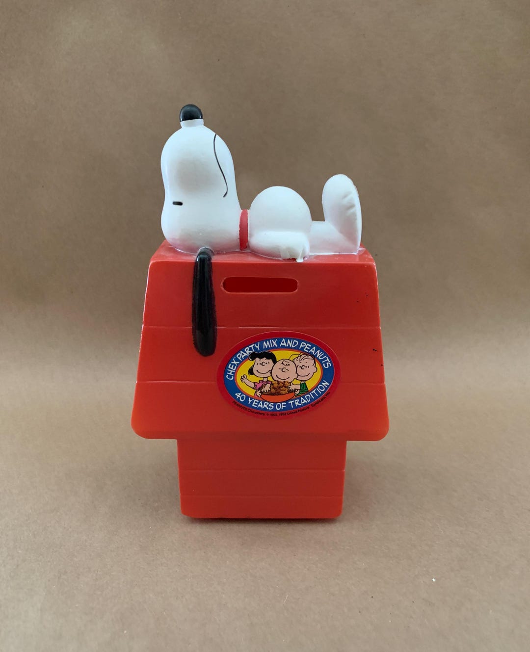 Vintage Peanuts Snoopy Bank - 1966 United Feature - CHEX Party Mix ...