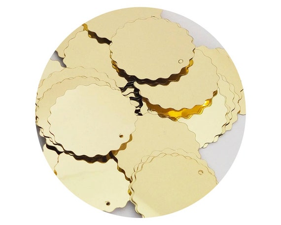 Gold Shiny Metallic Wavy Round Ruffle Edge 30mm Couture Sequin | Etsy