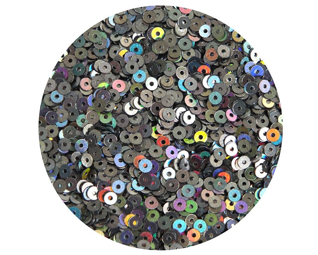 3mm Round Flat Sequins Pewter Shiny Gray Lazersheen Rainbow Reflective ...