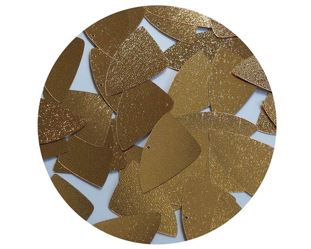 Fishscale Fin Sequin 1.5" Gold Metallic Embossed Texture Loose Couture ...