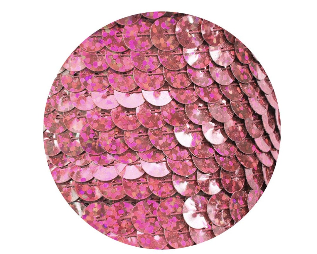 Sequin Trim Pink Hologram Reflective Rainbow Metallic - 8mm Flat ...