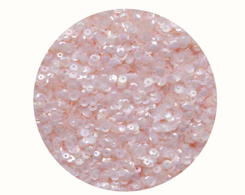 4mm Cup Sequins Petal Pink Rainbow Semi Frost Loose Paillettes. Made in ...