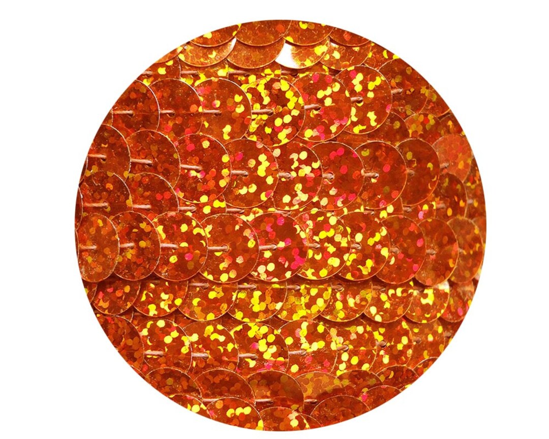 Orange Hologram Reflective Rainbow Metallic Large Sequin Trim ~ 10mm ...