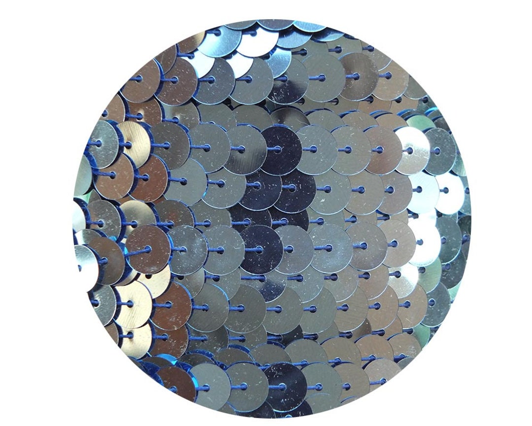 Sequin Trim Light Blue Metallic - 8mm Flat Stitched Sequins by the Yard ...