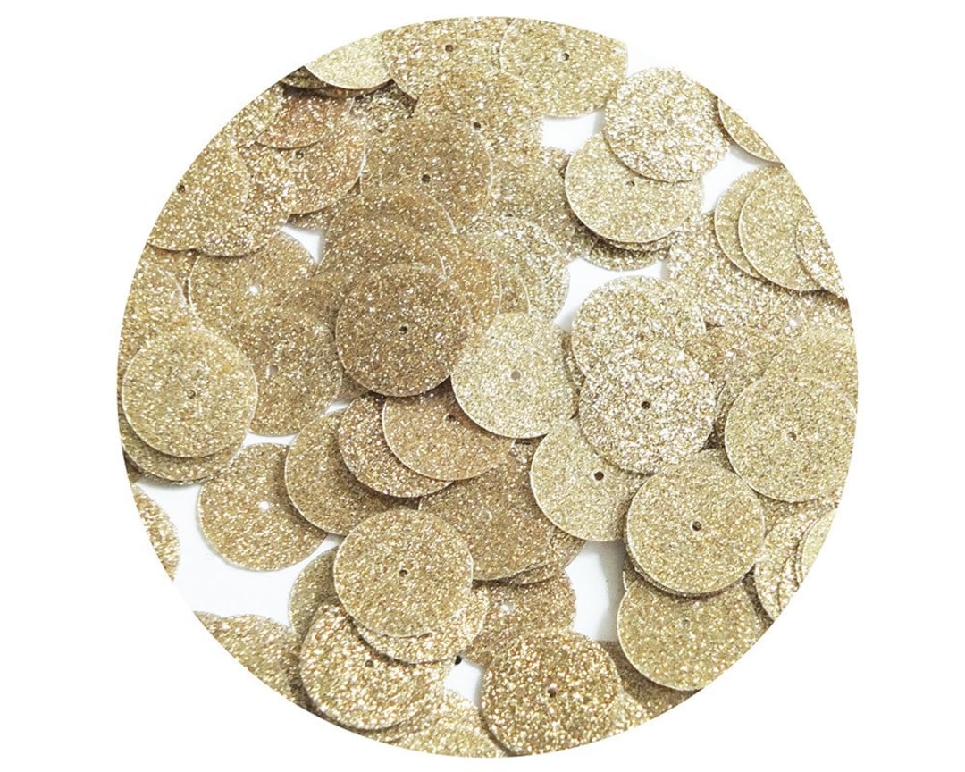 Round Sequin 15mm Light Gold Metallic Sparkle Glitter Texture Couture ...