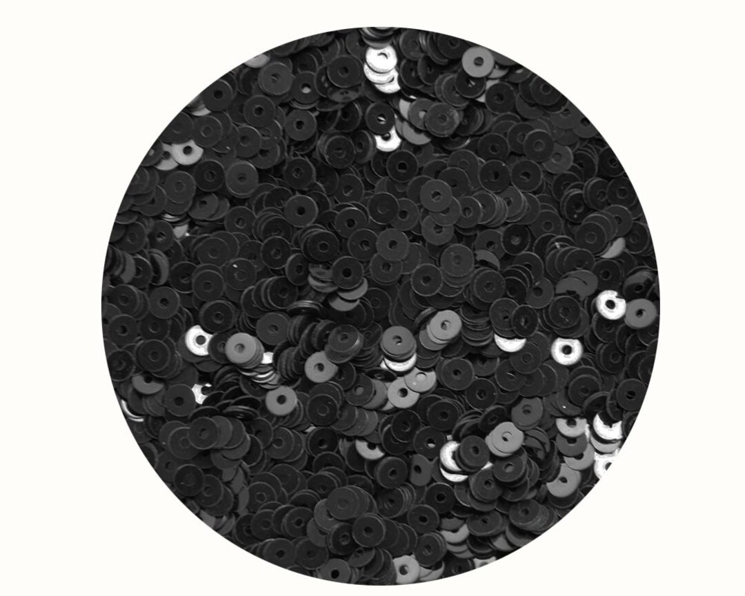 3mm Flat Round Sequins Black Shiny Opaque. Made in USA - Etsy