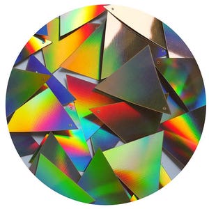 Sequin Triangle 40mm Gold Lazersheen Reflective Metallic. Made in USA ...