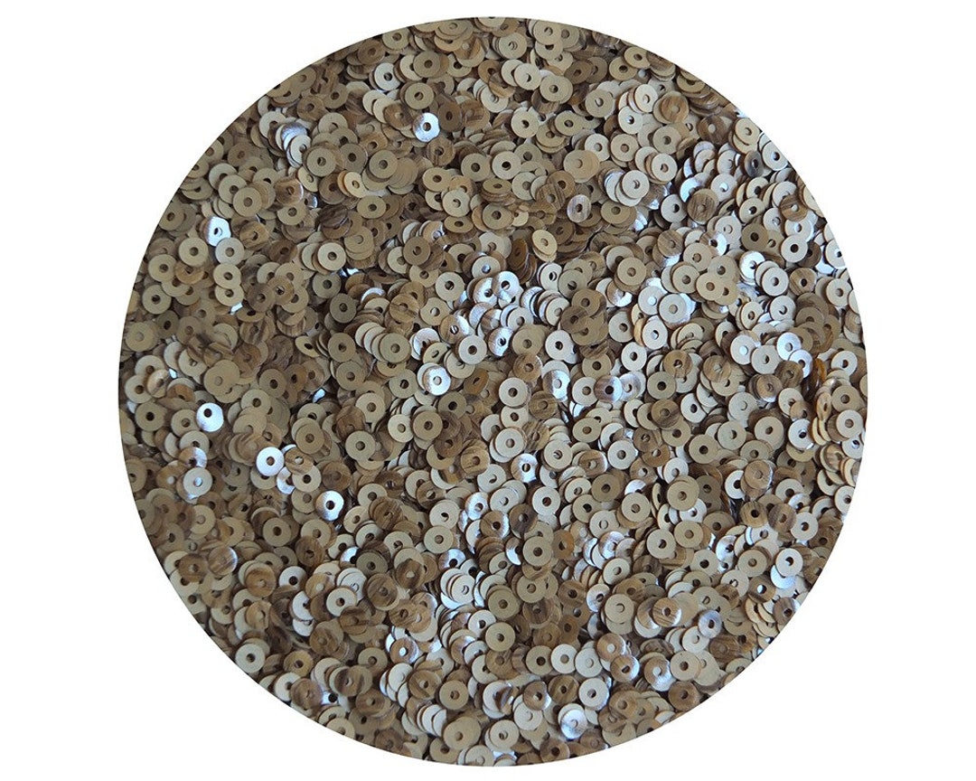 3mm Sequins Flat Round Honey Oak Brown Wood Grain Effect Opaque. Made ...