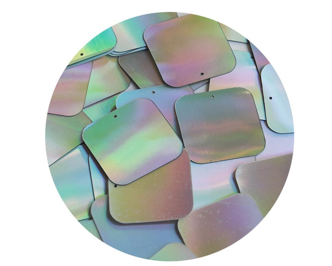 Silver Lazersheen Sequin Square 1.25 Inch / 30mm Couture Paillettes ...