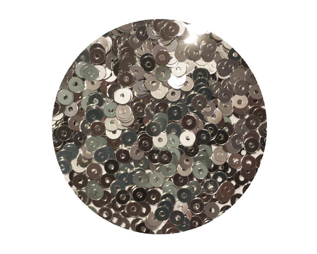 3mm Flat Round Sequins Silver Metallic. Made in USA - Etsy