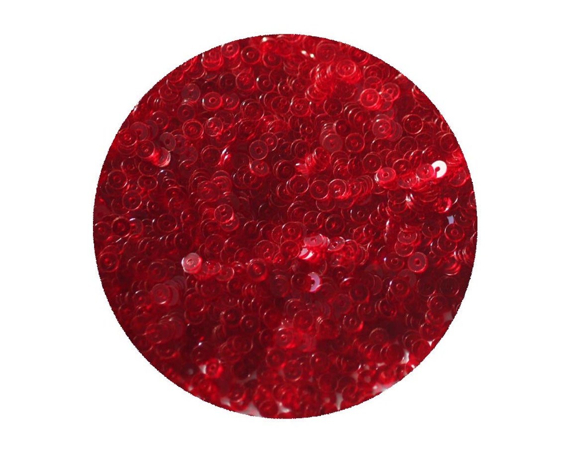 3mm Flat Round Sequins Transparent Ruby Red. Made in USA - Etsy