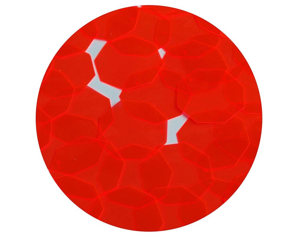 Octagon Vinyl Shape Top Hole 30mm Red Go Go Fluorescent Edge Glow - Etsy UK