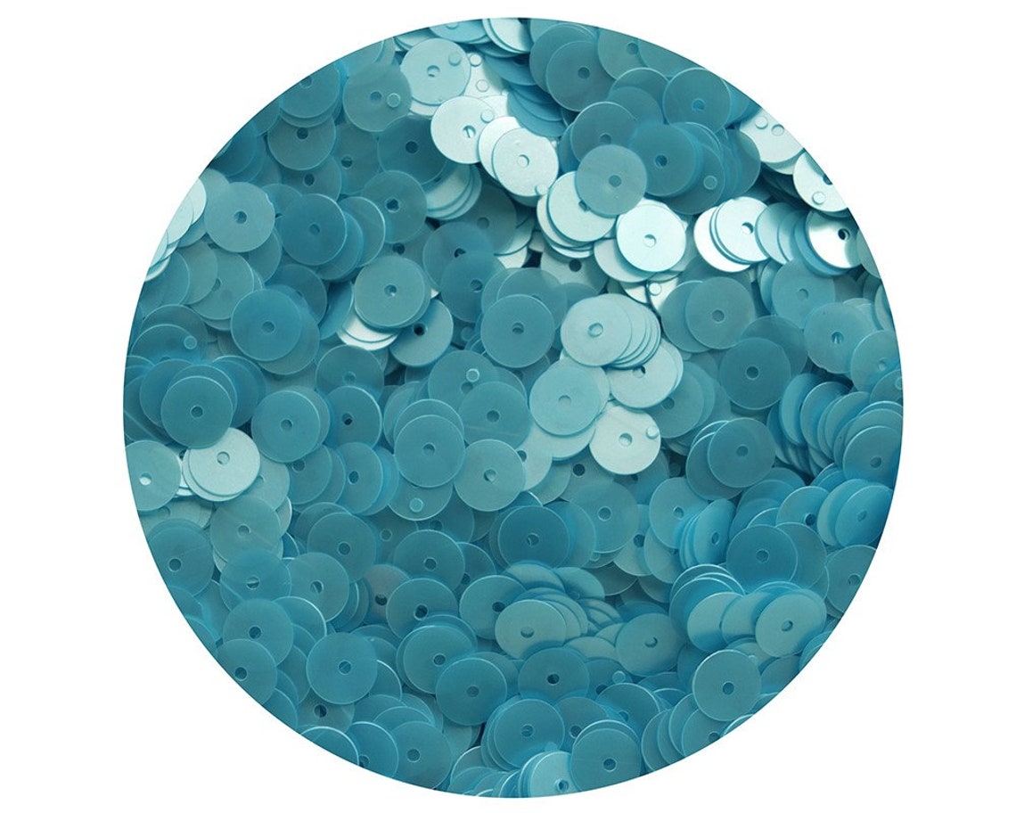 6mm Round Flat Sequins Turquoise Blue Satin Opaque - Etsy