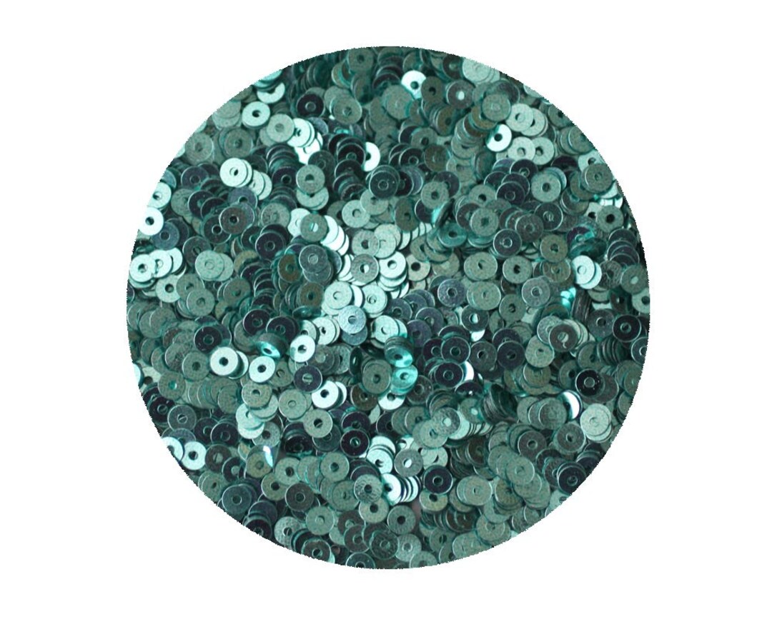 3mm Flat Round Sequins Aqua Blue Metallic. Made in USA - Etsy