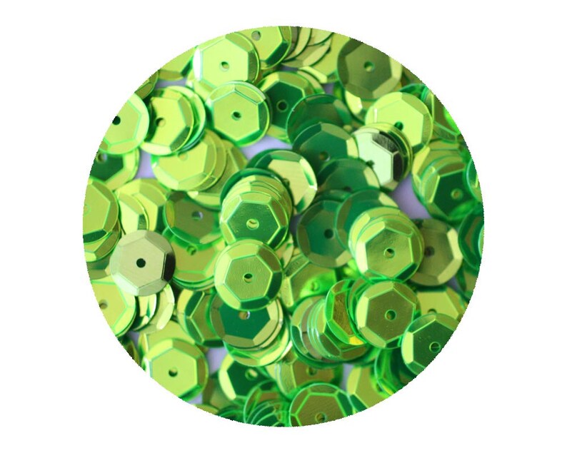 8mm Cup Sequins Lime Green Metallic - Etsy