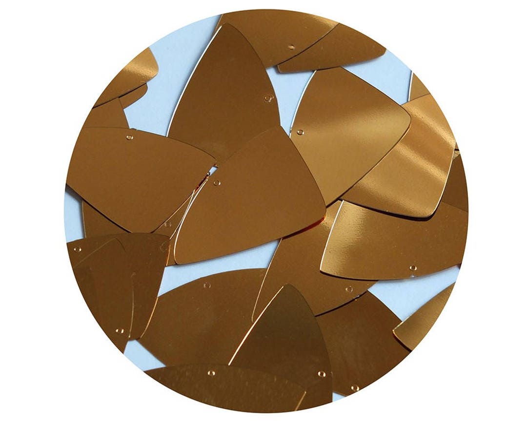Fishscale Fin Sequin 1.5" Copper Gold Metallic Loose Couture Paillettes ...